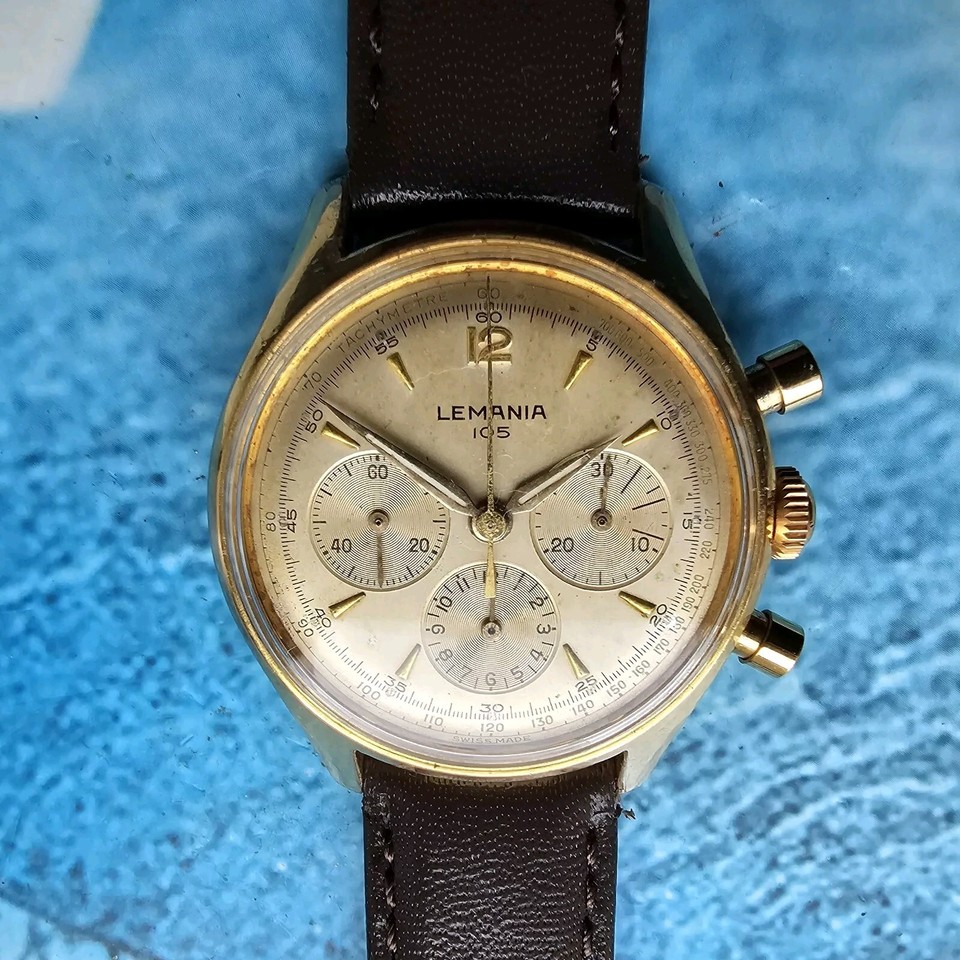 Vintage Rare Lemania 105 Chronograph Men's Wristwatch Cal 1280 Omega ...