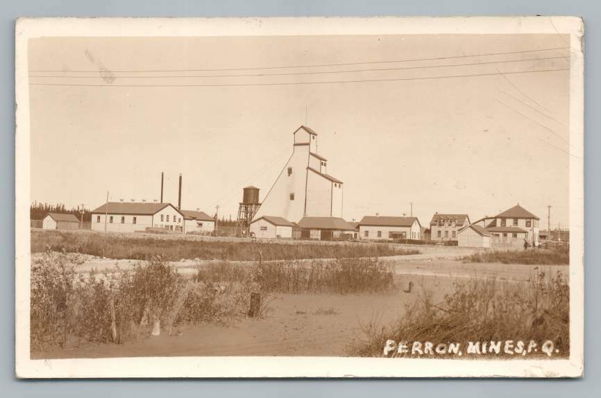 Perron Gold Mines Quebec RPPC Vintage Grain Elevator Real Photo Val d ...