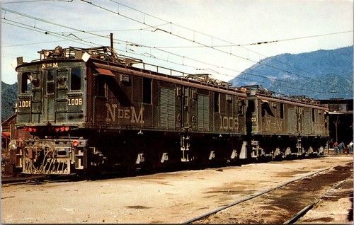 Postcard Mexico Box Cab Electrics Train Engine 1006 & 1003 Railroad ...