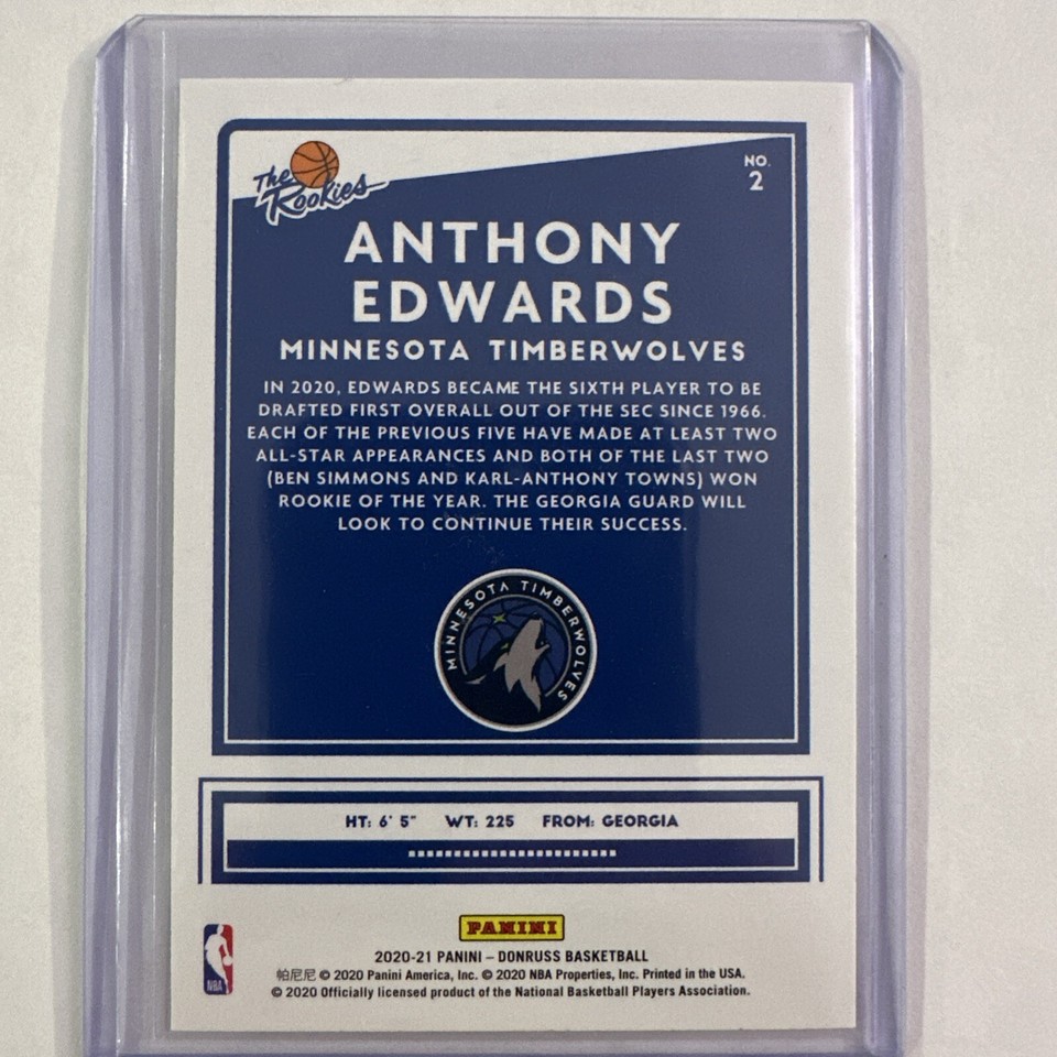 2020 Panini Donruss - Anthony Edwards The Rookies (RC) Timberwolves 🔥 ...