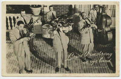 LOUIS ARMSTRONG Postcard Photograph with band, ca. 1956 | eBay