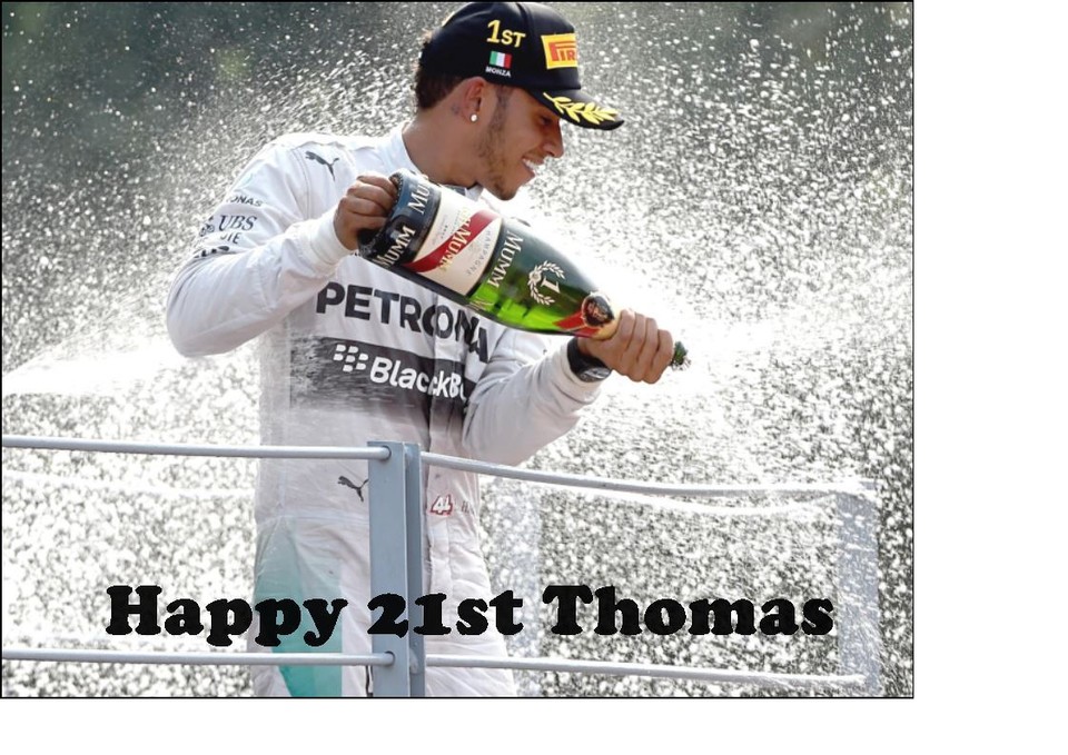 Lewis Hamilton pre-cut Edible Icing Cake Topper or Ribbon 02 | eBay UK