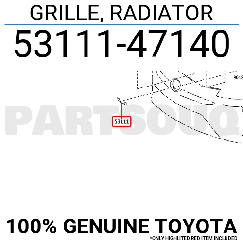 5311147140 Genuine Toyota GRILLE, RADIATOR 53111-47140 | eBay
