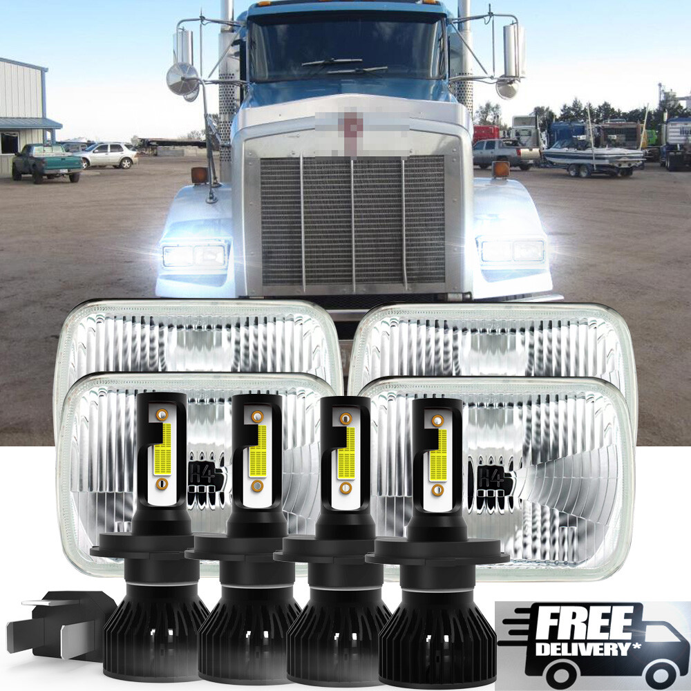 4X DOT 4x6'' LED Headlights for Kenworth T800 T400 T600 W900B Classic ...