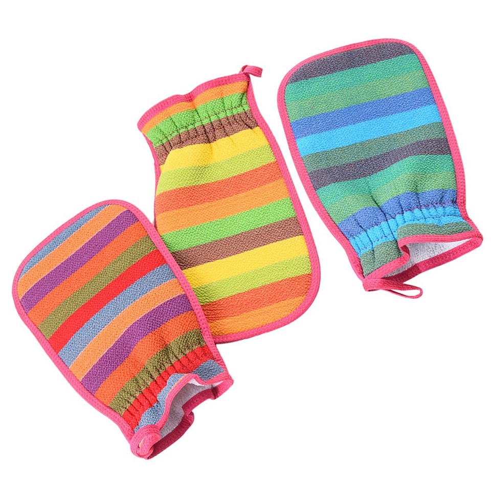3Pcs Body Scrub Towel Exfoliating Bath Mitt Bath Gloves Bath Cleaning ...