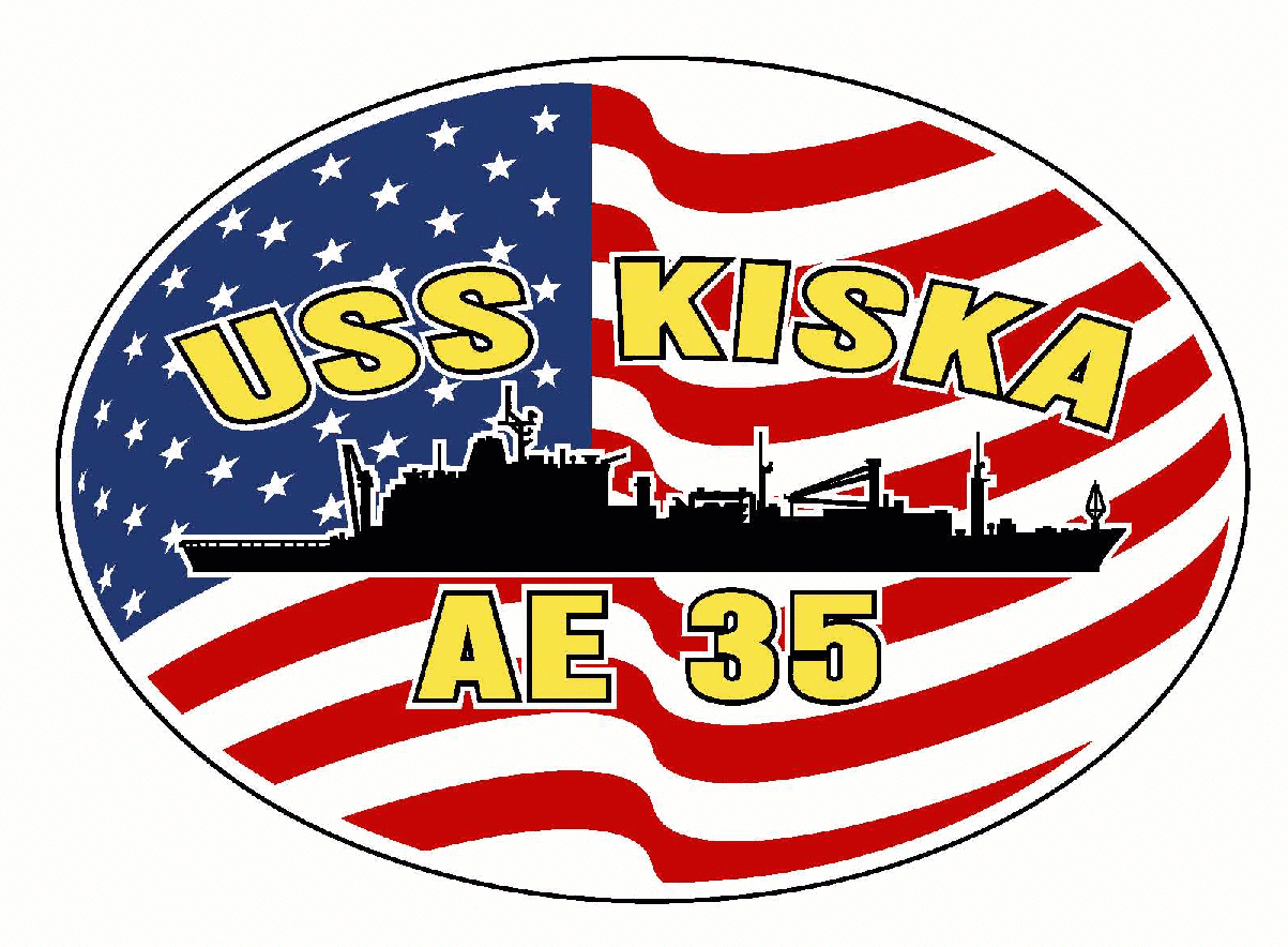 USS KISKA AE 35 Oval Decal / Sticker Military USN U S Navy MADE IN U.S ...