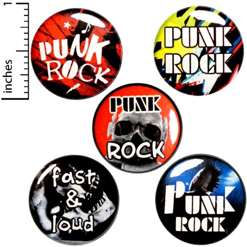 Vintage 80s 90s Style Pin Buttons Lot of 5 Punk Rock Buttons Band Pins ...
