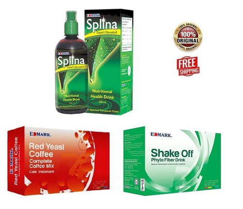 Edmark weight loss pack. Shake off + Splina Chlorophyll + Red yeast ...