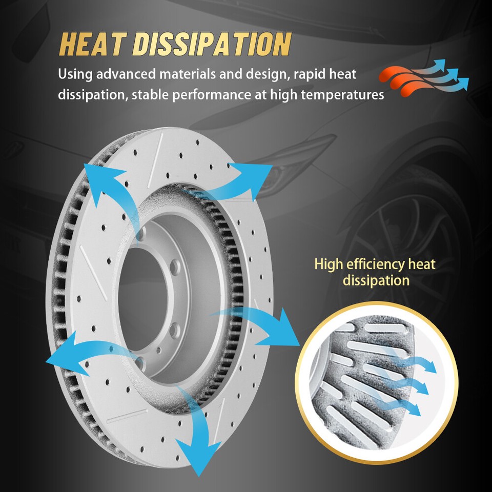 Front Rear Disc Rotors Ceramic Brake Pads for 2008 2009 2010 2011-2015 ...