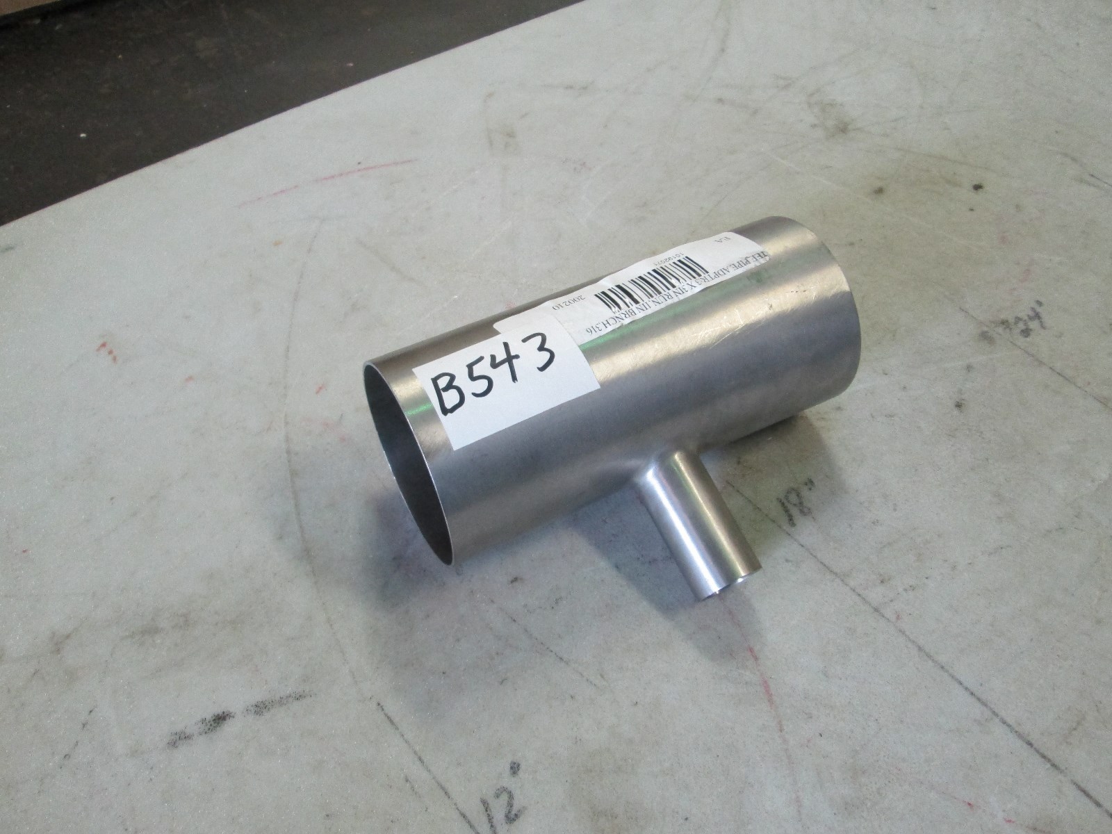 Valex S/S Sanitary Reducing Tee 3" PE X 3" PE X 1" PE 6.5" Long 316L S ...