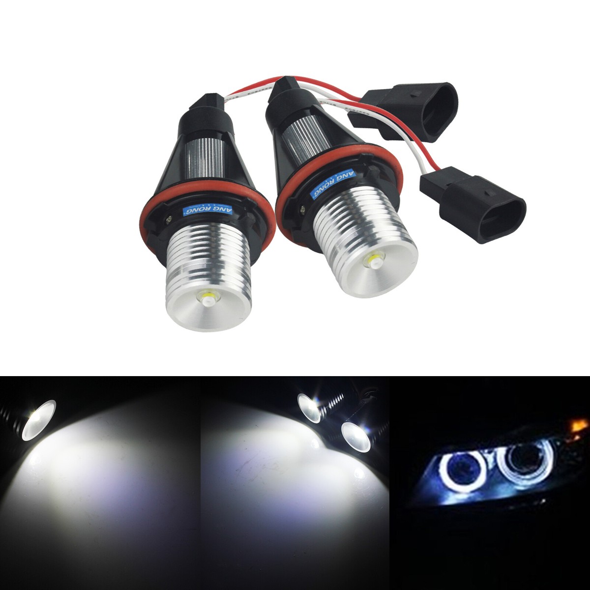 BMW E90 Halo Lights LED Angel Eyes Headlight Bulbs - 2-Pack 12W Halo ...