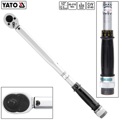 Automatischer Drehmomentschlüssel Ratsche Drehmoment Kfz 1/2" 40-210 Nm ...