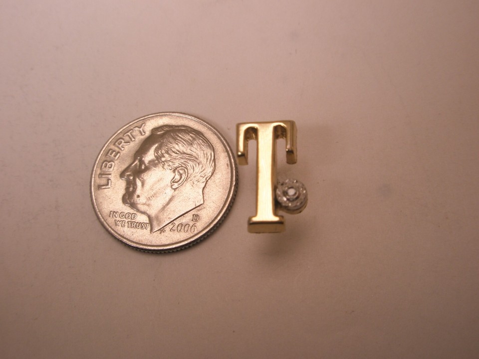 T Monogram Initial Letter Vintage Tie Tack Lapel Pin thomas terrence ...