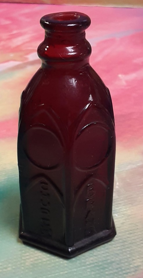 Vintage Mini Wheaton 3” Ruby Red Glass Church Brand INK Bottle. REPRO ...