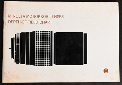 Original Minolta MC Rokkor Lenses DOF Chart - Excellent | eBay
