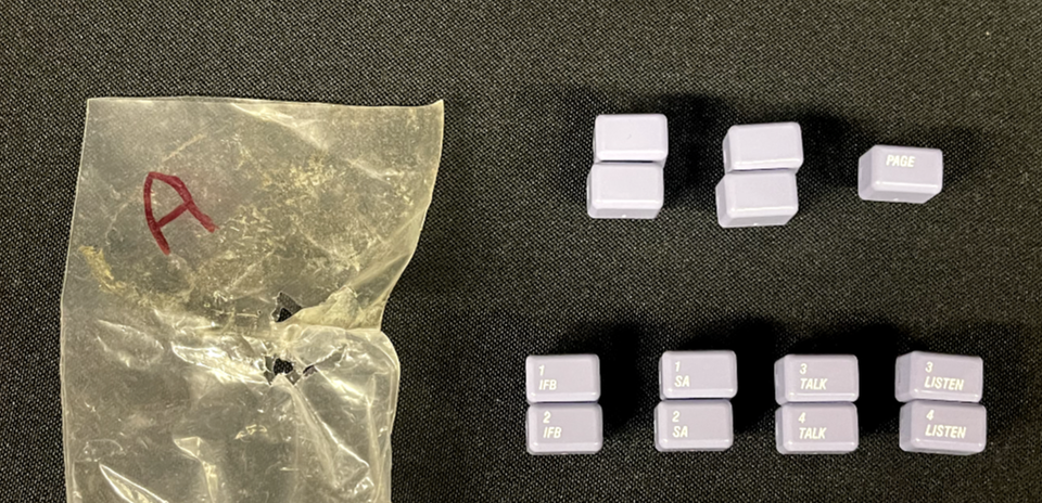 Buttons for RTS Model MCE-325 Programmable User Station Telex Intercom ...