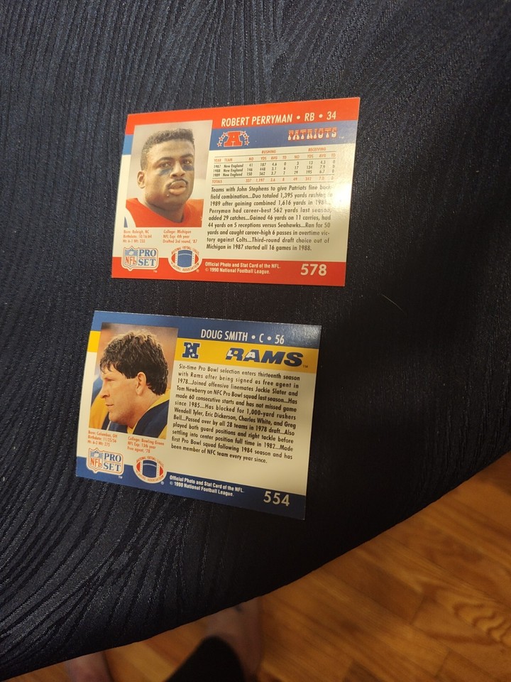 1990 Pro Set Robert Perryman #578 and Doug Smith 554# | eBay