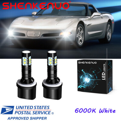 For Corvette C5 1997-2004 2Pcs 880/899 LED Fog Light Bulbs 6000K Kits ...