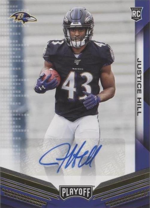 2019 Panini Playoff - Rookie Autographs Justice Hill #230 Autographs ...