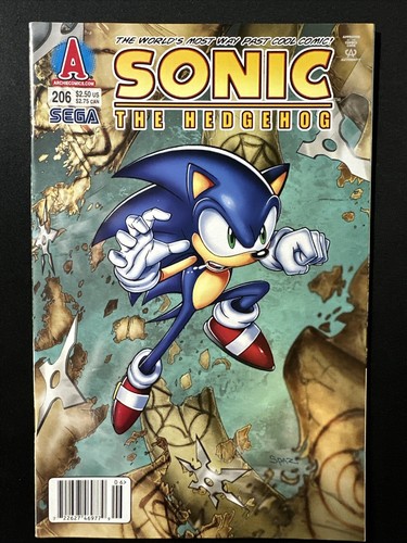 Sonic the Hedgehog #206 2009 NEWSSTAND 1st Print Archie Adventure Sega ...