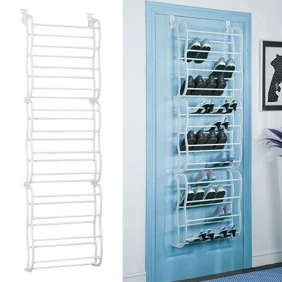Over-The-Door Shoe Rack for 36 Pair Wall Hanging Closet Organizer ...