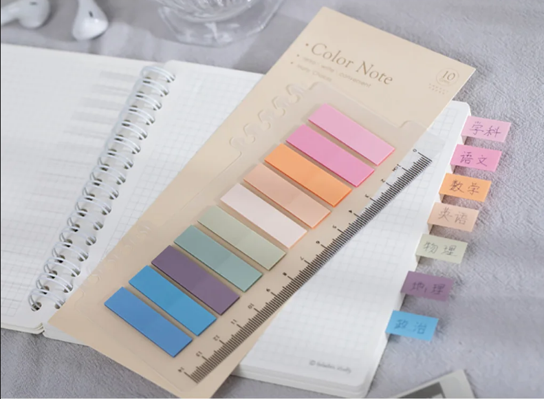 200 x Sticky Adhesive Index Tabs - Post Highlighter Flags - Neon Page ...