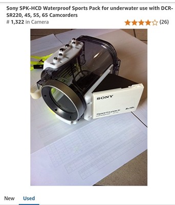 Sony SPK-HCD Waterproof Underwater Sports Pack for DCR-SR220 45 55 65 ...