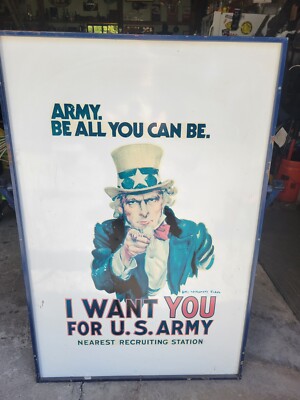 UNCLE SAM MILITARY RECRUIT METAL SIGN / WITH STAND Double Sided | eBay