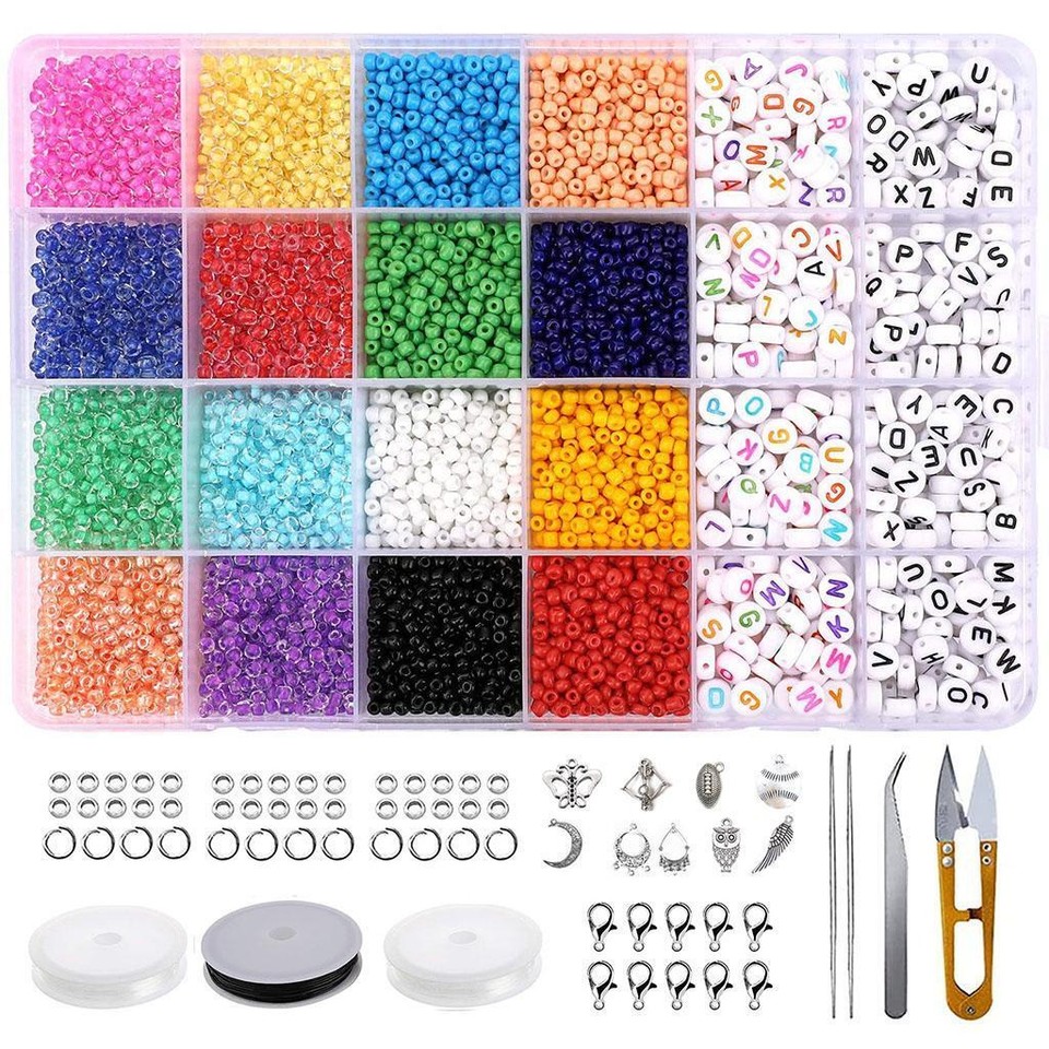 7226pcs Armband-Perlen für Schmuckherstellungs-Set, Perlen-Bastelset ...
