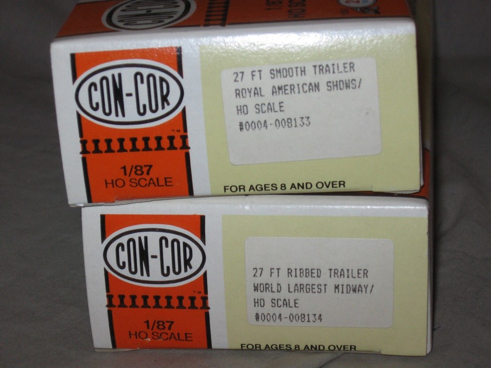 A9507 HO 4 CON COR ROYAL AMERICAN SHOWS CIRCUS TRAIN 27' TRUCK TRAILERS ...