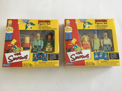 SIMPSONS Blocks 2 Figure Sets Homer Lisa Marge + Bart Grandpa Apu ...