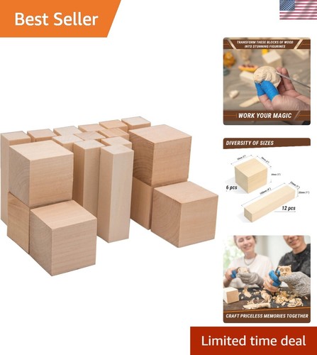 Beginner-Friendly Basswood Carving Set - 18 Smooth Blocks for Creative Projects | eBay