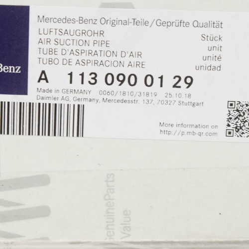 NEW MERCEDES BENZ E W211 AMG AIR SUCTION PIPE A1130900129 OEM NO DUTY ...