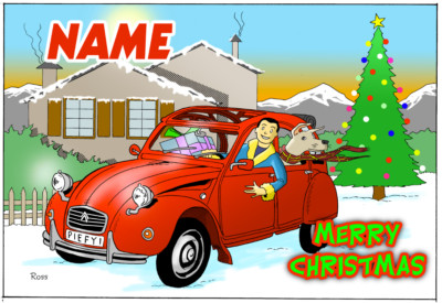 Personalised NEW! Citroen 2CV Christmas Card • Direct From Artist | eBay UK