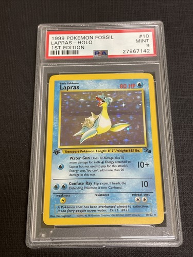1999 Pokemon Fossil #10 Lapras 1st Edition PSA 9 HOLO MINT | eBay