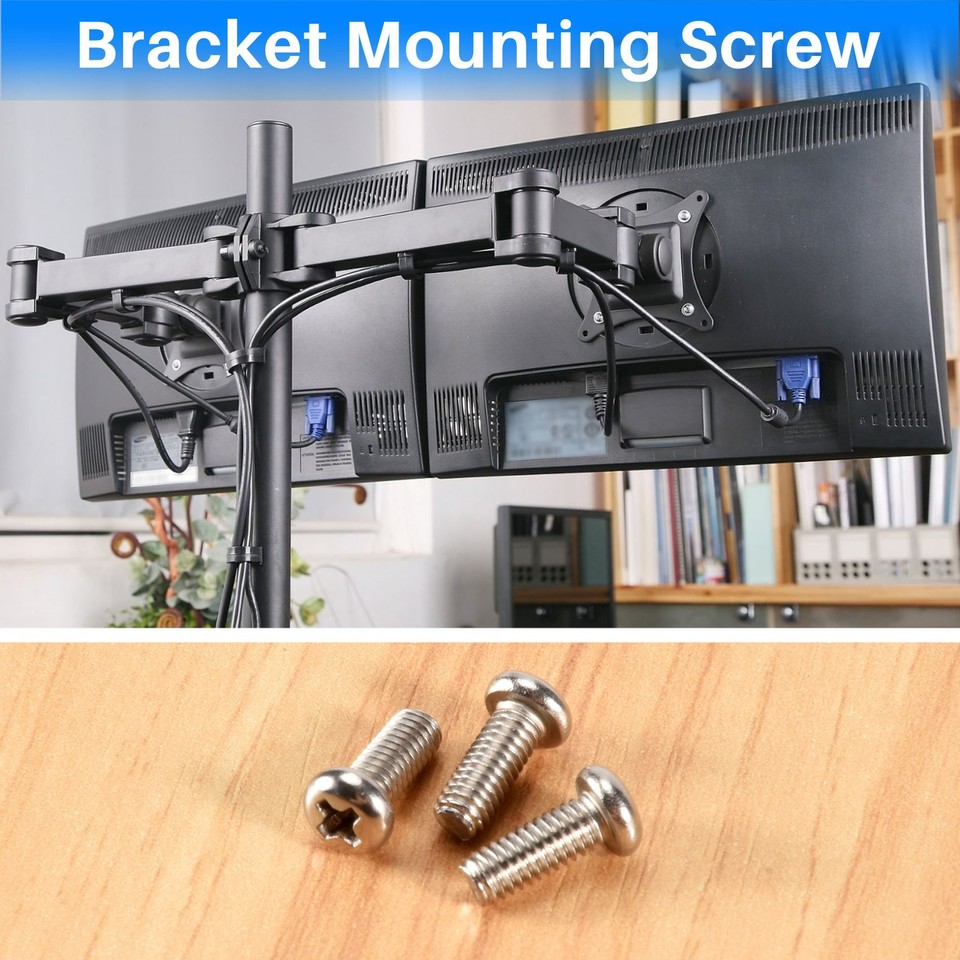 10 Pieces Computer LCD Monitor Stand Bracket Mounting Screw M4x10mm ...