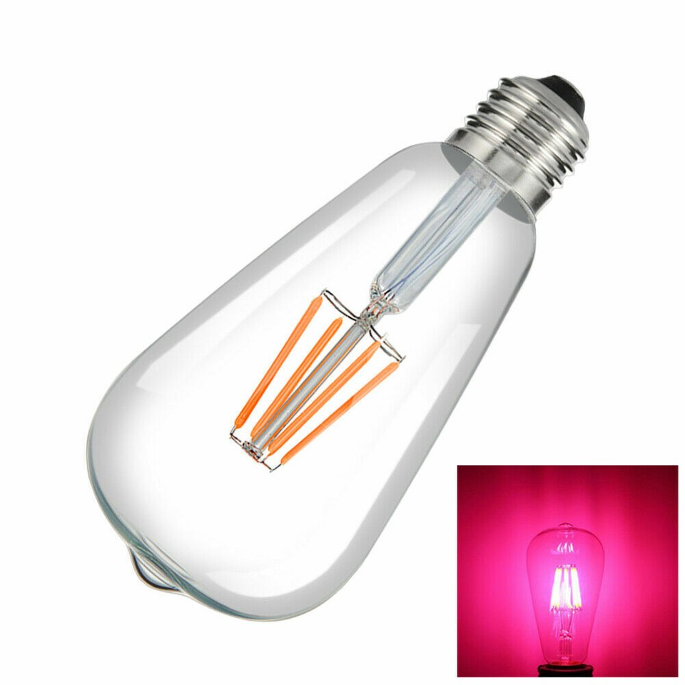 Retro Antique LED Filament Edison Bulb E27 Screw Pink Color Pear 4W ...