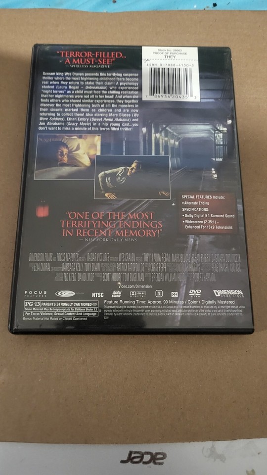 They (DVD, 2003) Wes Craven Presents, Laura Regan Marc Blucas ...