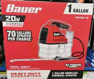 Bauer Cordless Garden Sprayer 20V Multi Purpose Chemical Sprayer 1 ...
