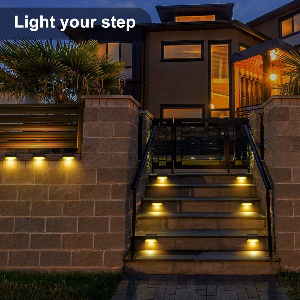 16 Solar LED Bright Deck Lights Outdoor Garden Patio Railing Decks Path ...