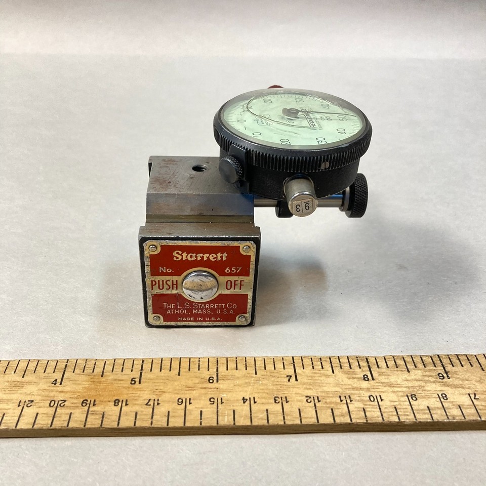 Federal Dial Test Indicator .001" C81 Mounted on a Starrett Magnetic ...