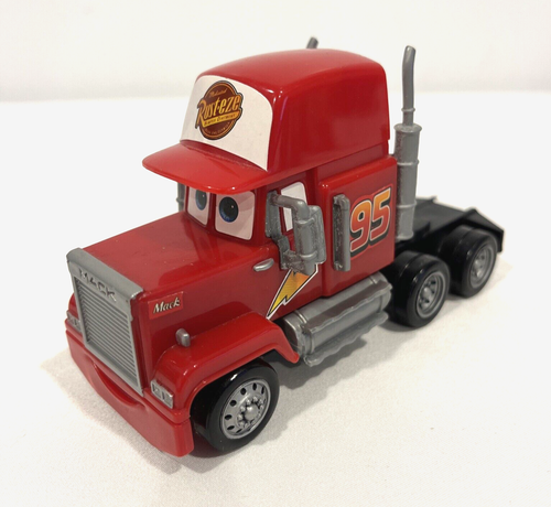 DISNEY PIXAR CARS MACK RED HAULER TRANSPORT 5" SEMI-TRUCK RUST-EZE #95 ...