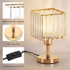 Crystal Lamp Set of 2 Table Gold Lamps, Crystal Nightstand Lamps Modern ...
