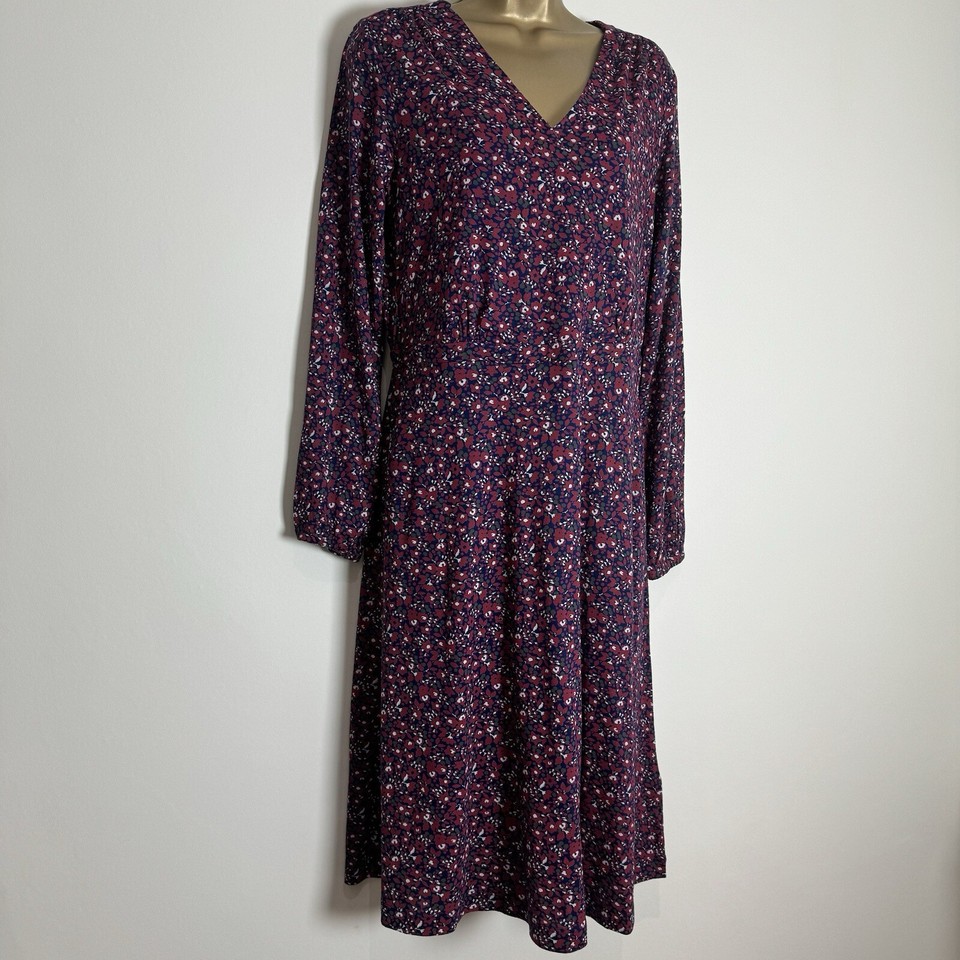 Mistral Dress Pretty Blooms Navy Red Floral Jersey Pocket Womens Size 8 ...
