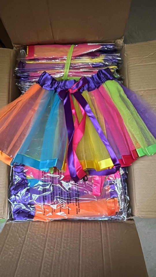 28 X Girls Tutu Skirt Fancy Dress Wholesale Job Lot Bulk Buy Rainbow ...