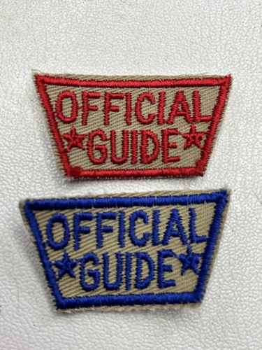 Vtg 2 Patches Lot OFFICIAL GUIDE Patch Lot Red & Blue Colors (? Tour Guide) M026 | eBay