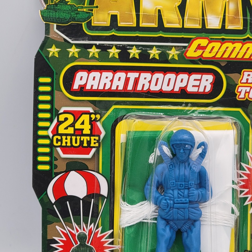 Vintage Ja-Ru Army Command PARATROOPER w/ PARACHUTE Plastic Toy Soldier ...