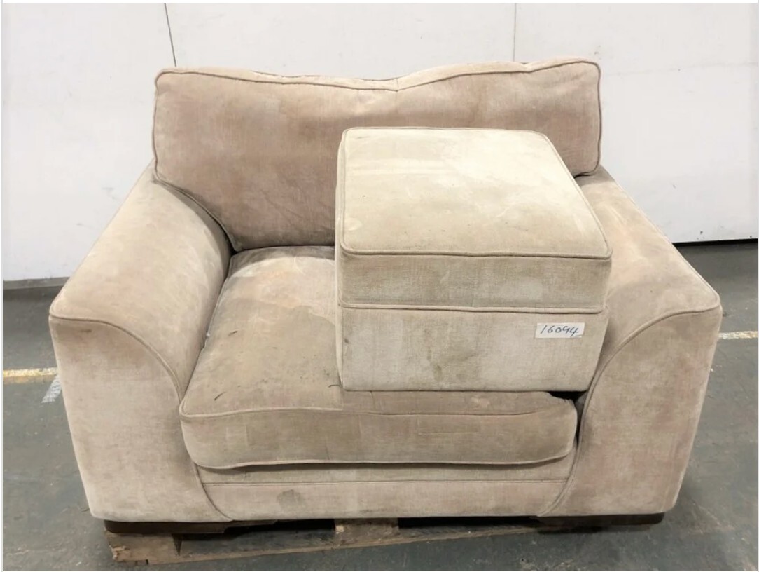 Sofology Love Seat in stone with footstool rrp 1599.
