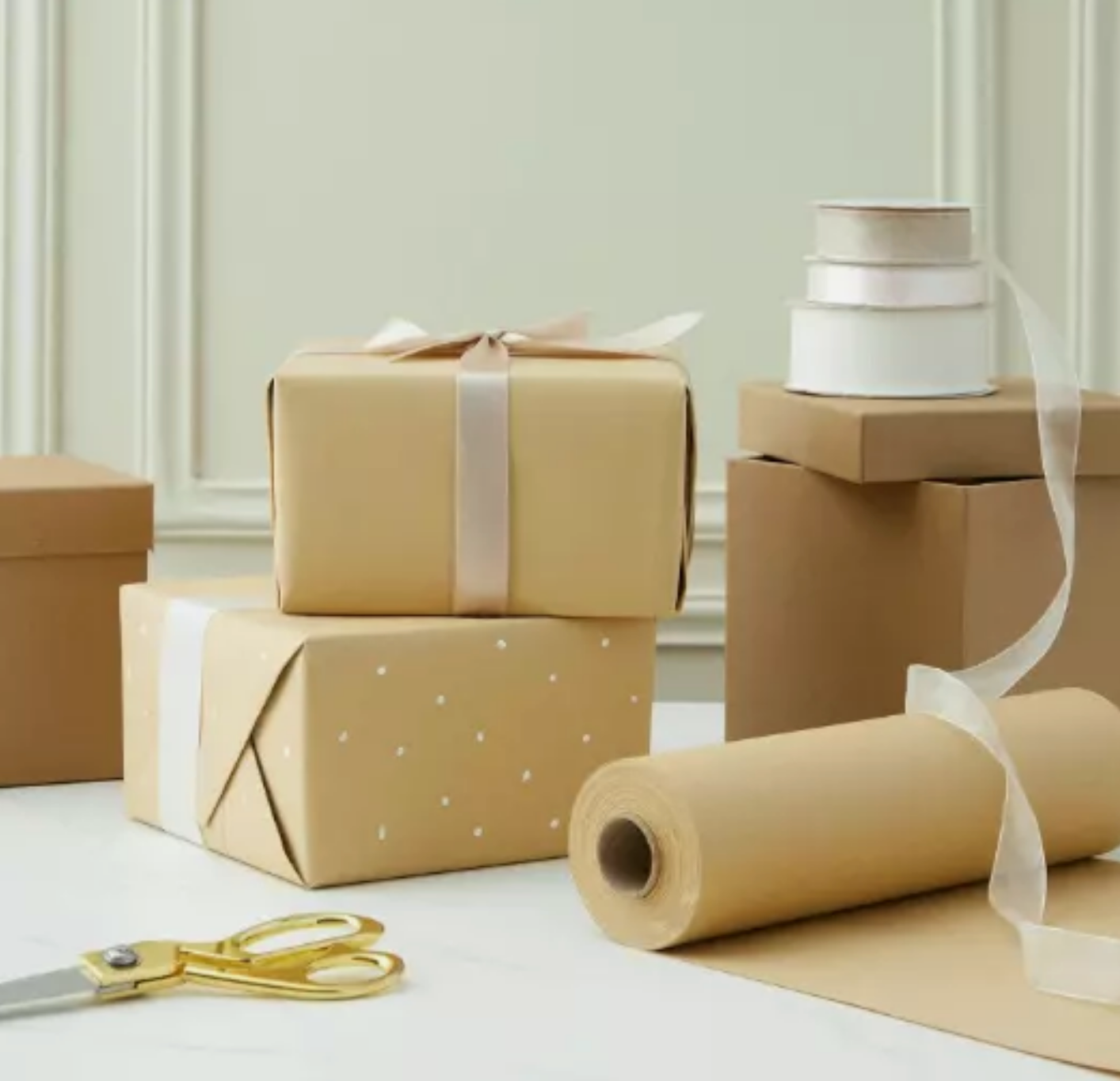 Brown Kraft Paper Roll For Crafts Gift Wrapping Packing Postal Shipping ...