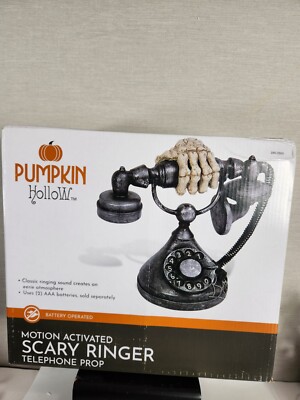 Pumpkin Hollow Halloween Scary Ringer Motion Activate Telephone Phone ...